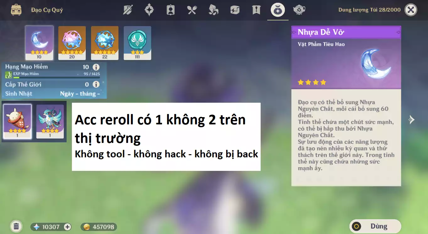 Chi tiết acc Reroll #99310